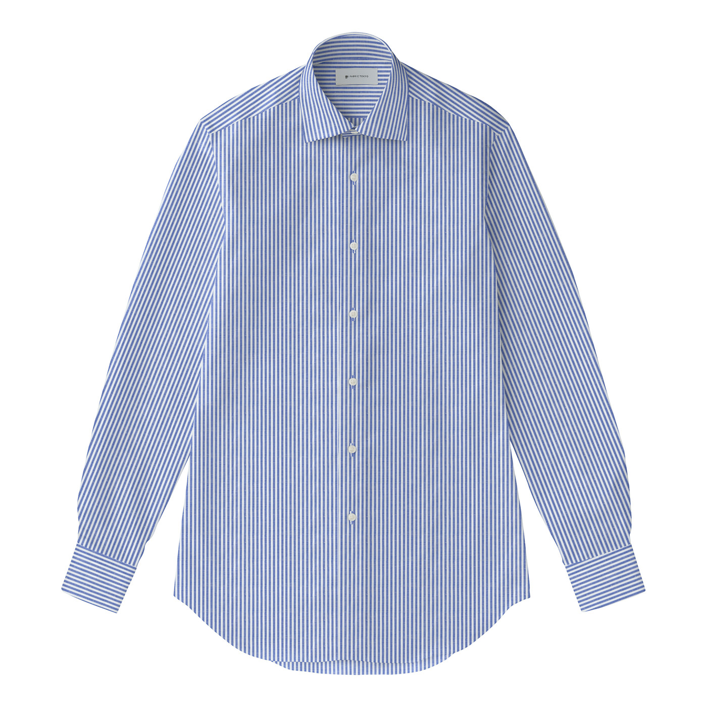 HERDMANS COTTON LINEN ブルーロンドンストライプシャツ | オーダースーツのFABRIC TOKYO