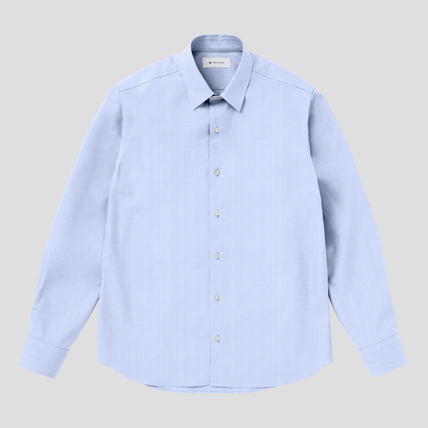 HERDMANS COTTON LINEN サックス平織り無地タックアウトシャツ | オーダースーツのFABRIC TOKYO