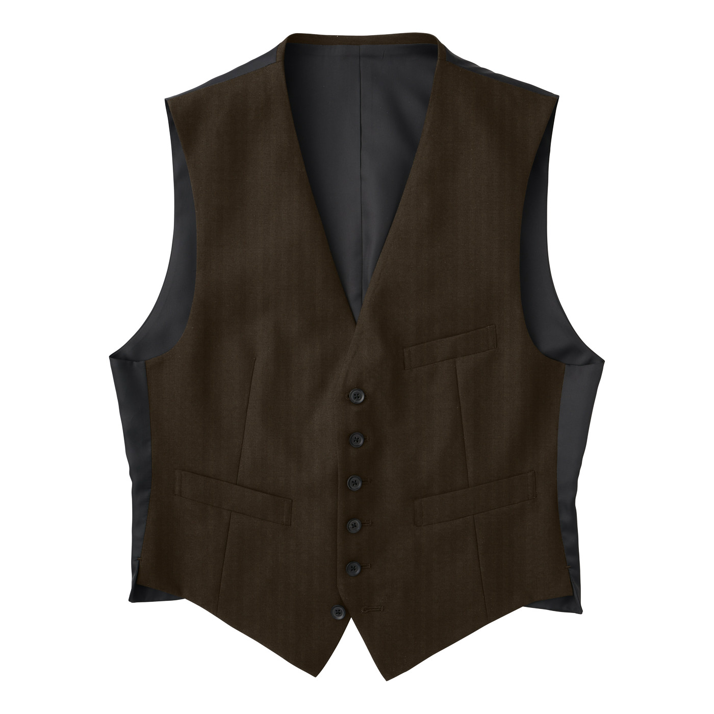 MARLANE STRETCH PREMIUM WOOL ブラウンヘリンボーンベスト | オーダースーツのFABRIC TOKYO