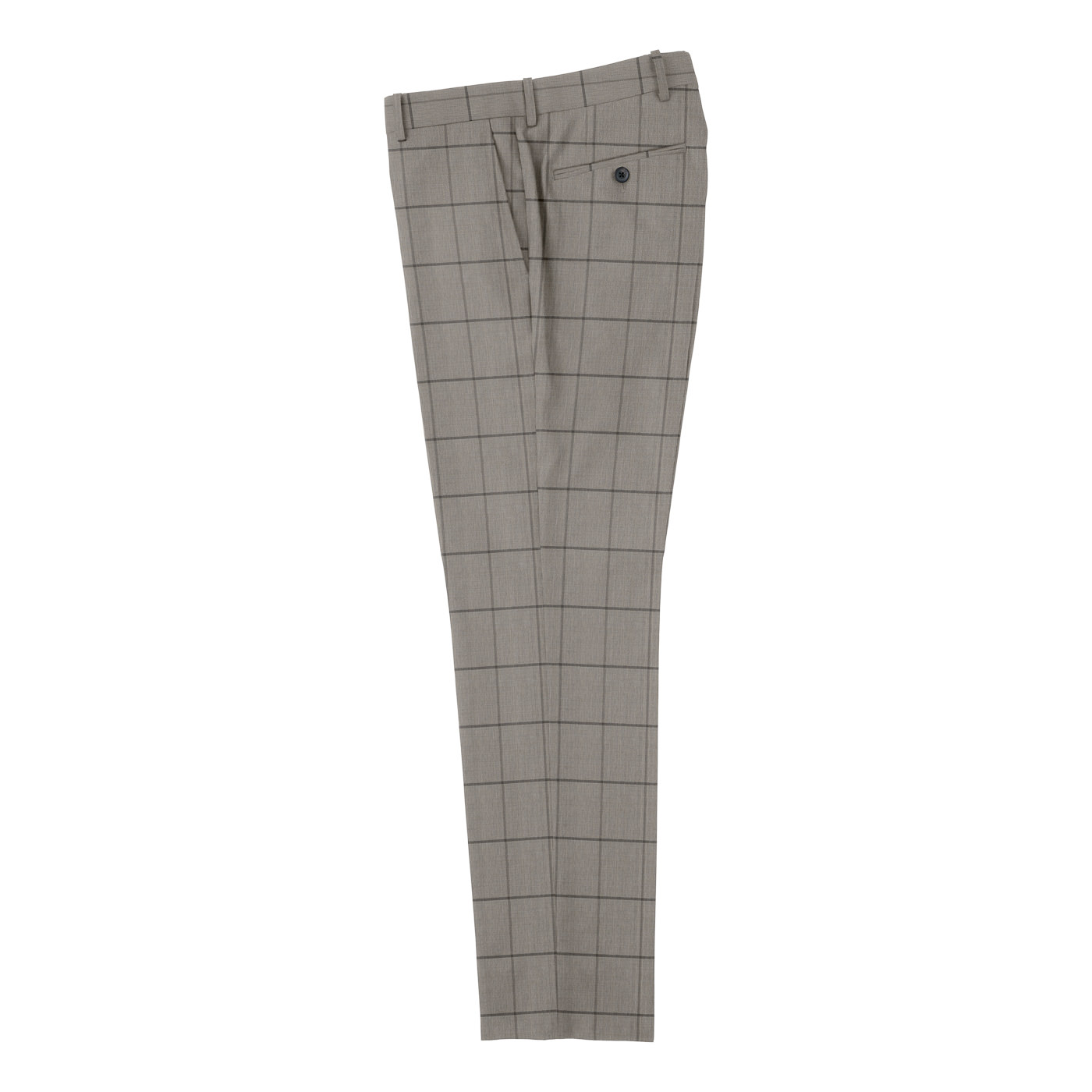 MARLANE STRETCH PREMIUM WOOL グレーベージュウィンドウペーンスラックス | オーダースーツのFABRIC TOKYO